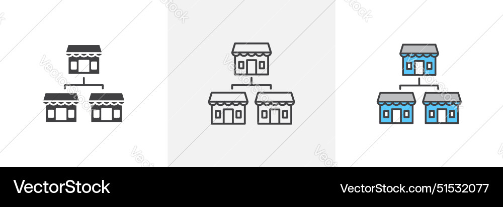 Franchise icon setretail shop branches symbol Vector Image