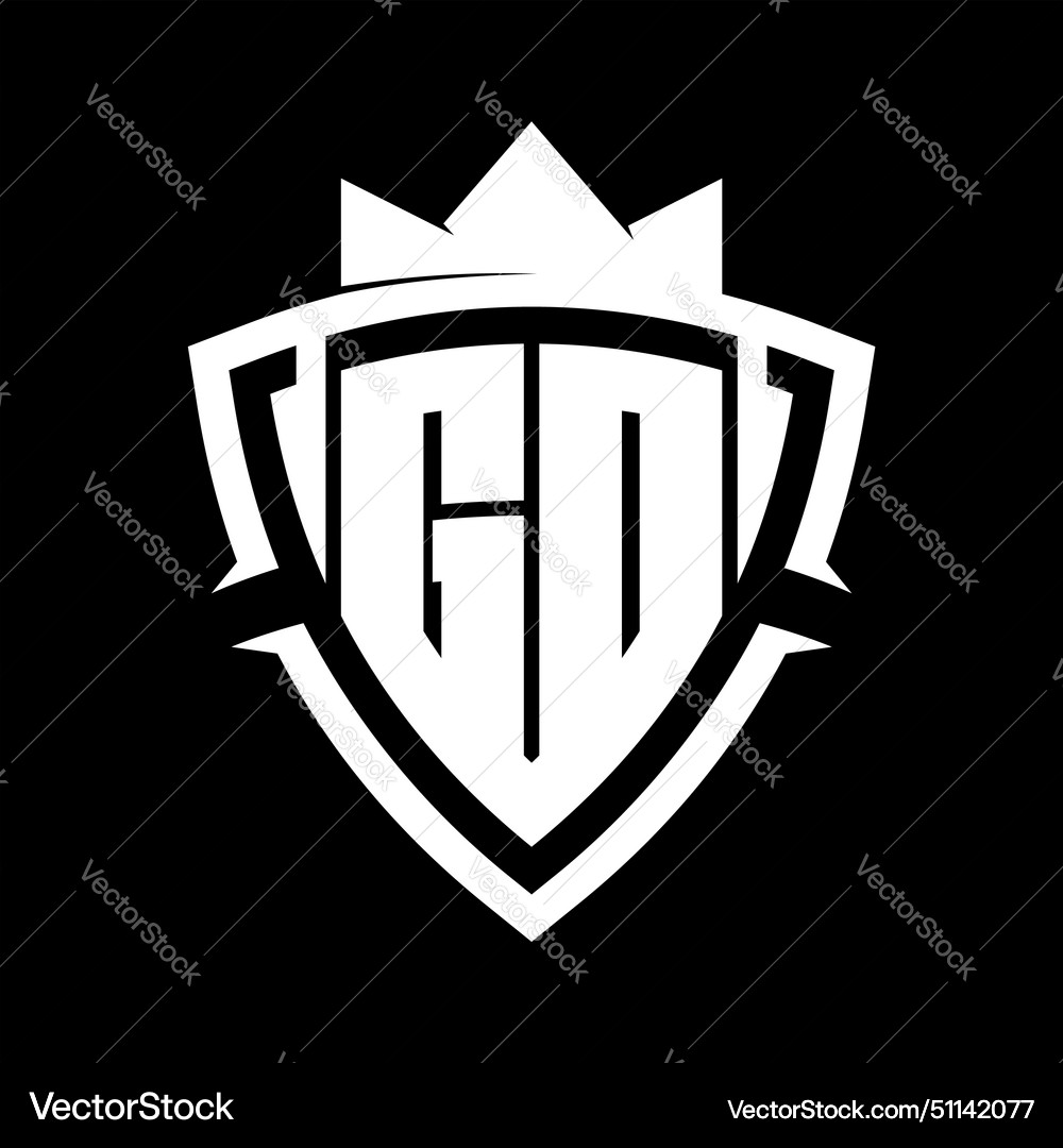 Gd letter monogram with triangle curve shield Vector Image