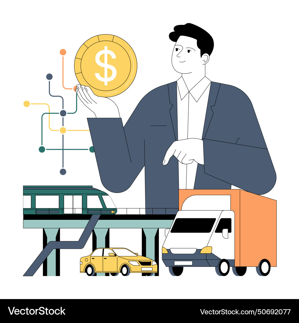 Government subsidy transport and infrastructure Vector Image