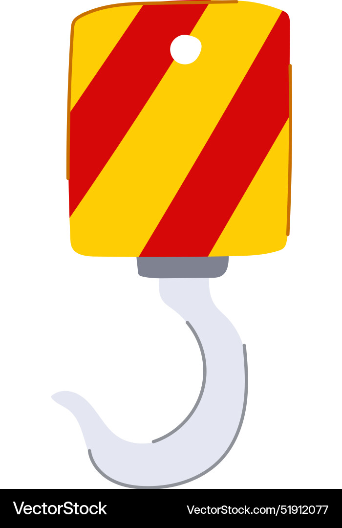 Hoist crane hook cartoon Royalty Free Vector Image