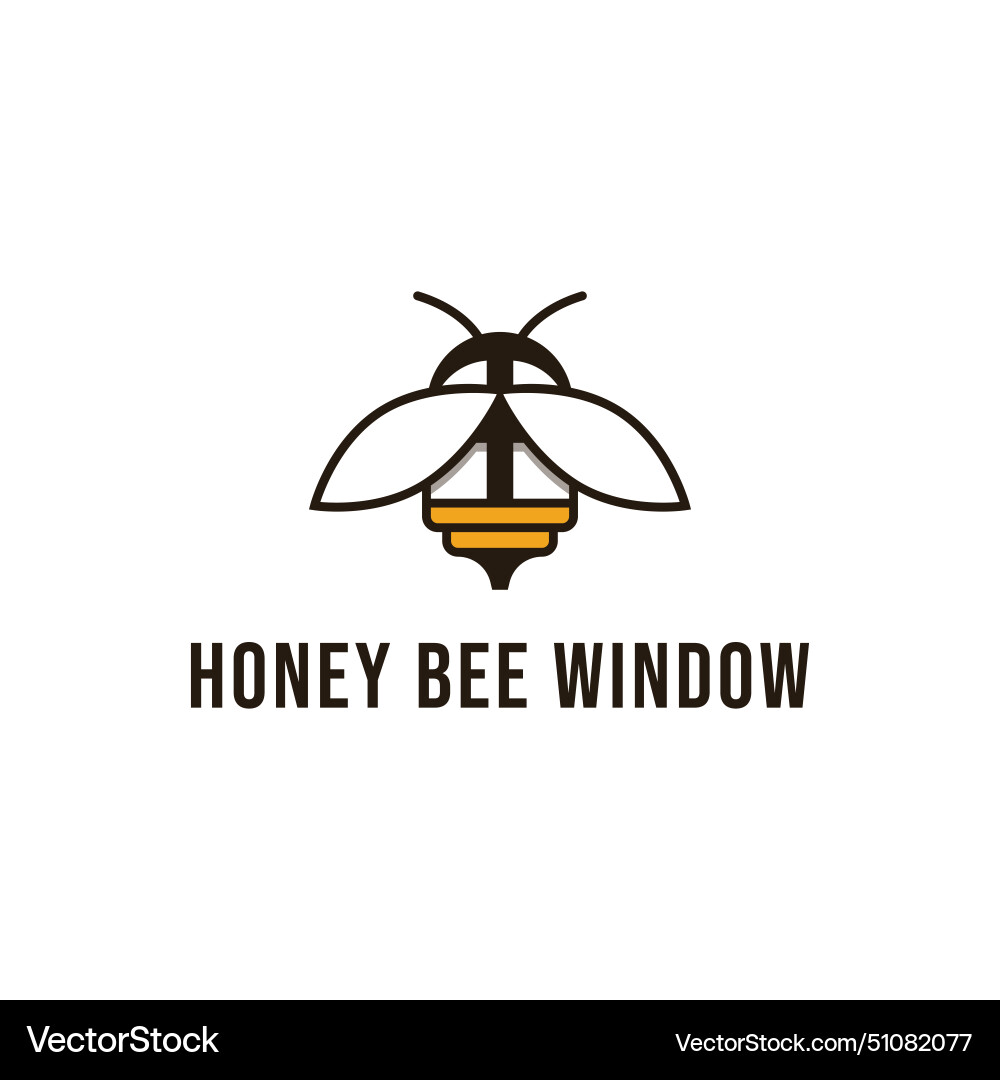 Honey bee window logo image Royalty Free Vector Image