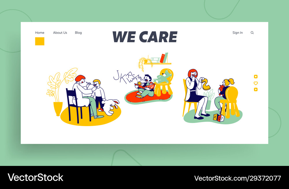 Logopedic treatment session and speech therapy Vector Image