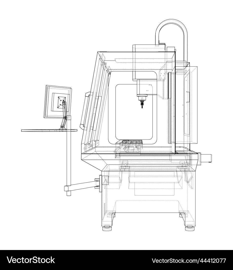 Metalworking cnc milling machine Royalty Free Vector Image