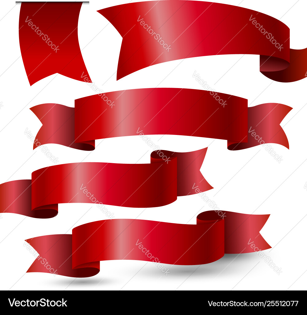 Red ribbon on white background Royalty Free Vector Image