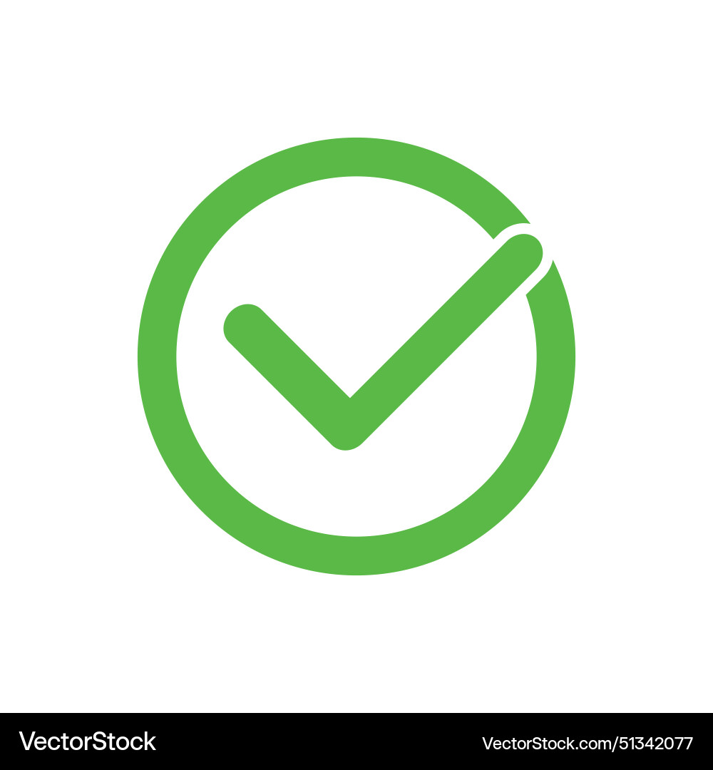 Round check mark symbol Royalty Free Vector Image