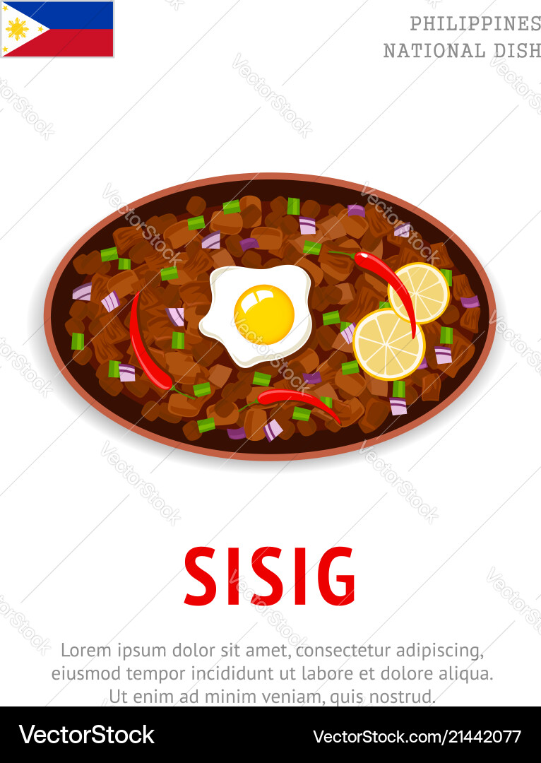 Sisig national filipino dish Royalty Free Vector Image