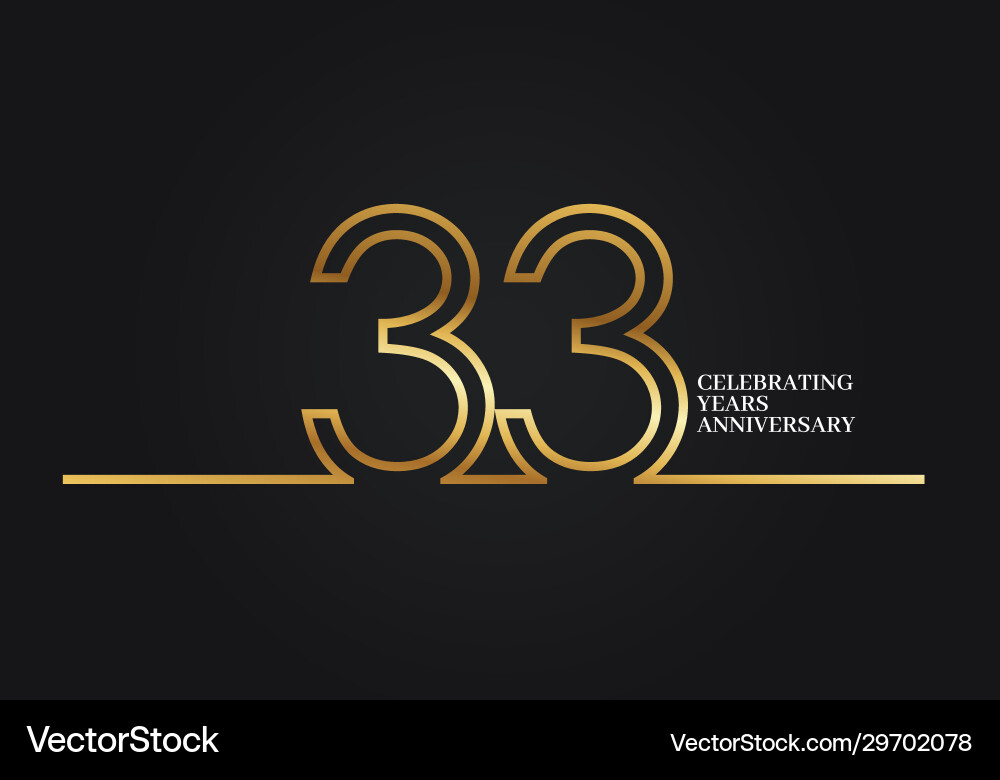 33 years anniversary Royalty Free Vector Image