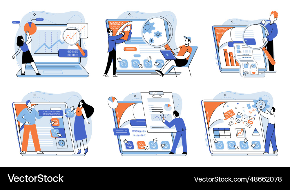Application Testing Metaphor Royalty Free Vector Image