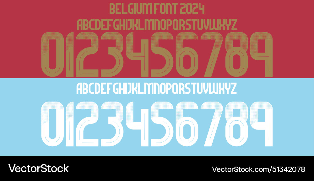 Belgium font euro 2024 Royalty Free Vector Image
