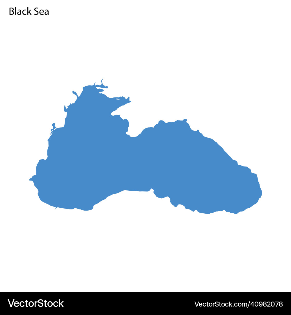 Black Sea Outline Map Royalty Free Vector Image