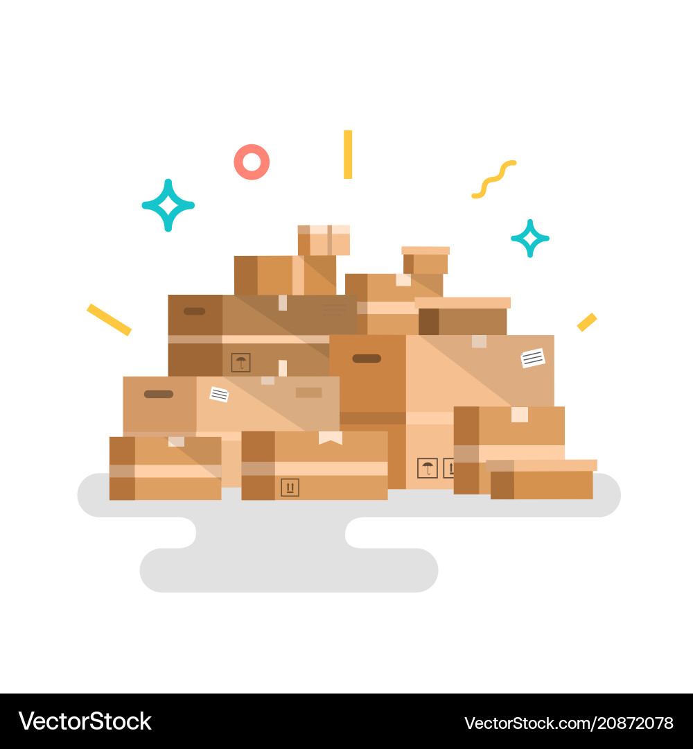 Cardboard box flat style Royalty Free Vector Image