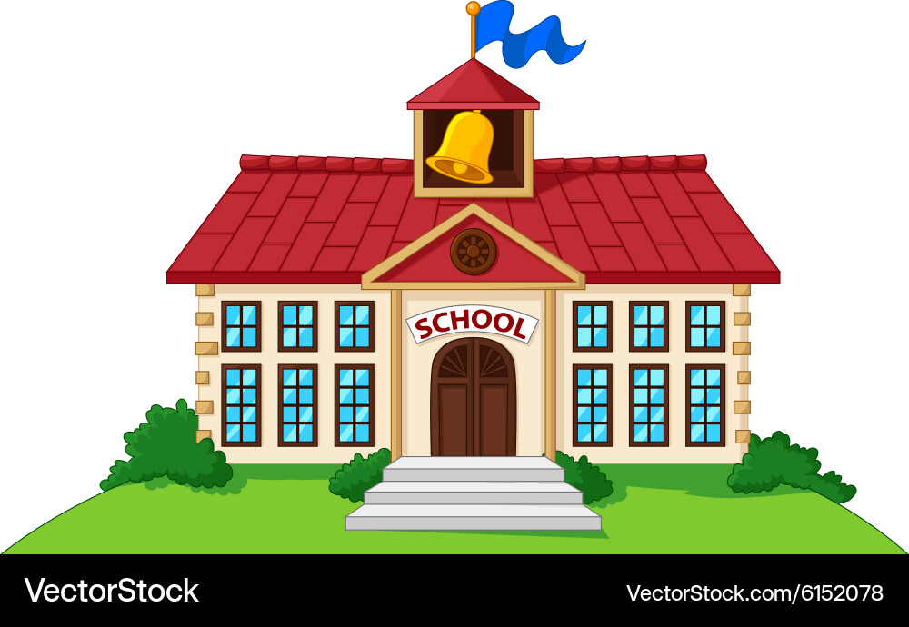 Cartoon School Building Royalty Free Vector Image