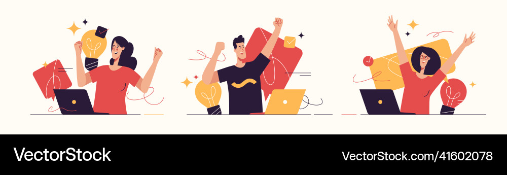 Depicting a happy people Royalty Free Vector Image