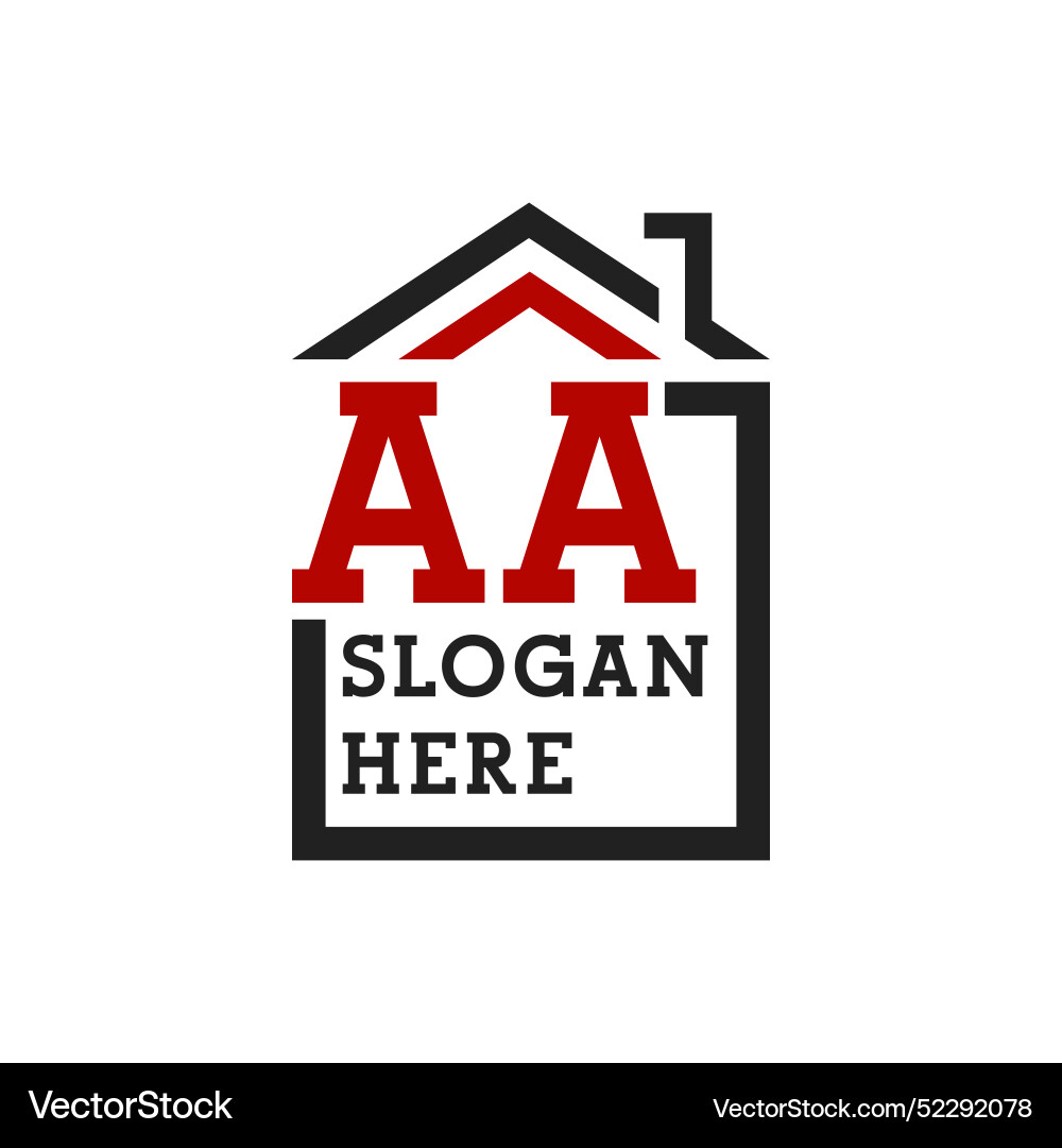 Initial aa house logo for roofing letter real Vector Image
