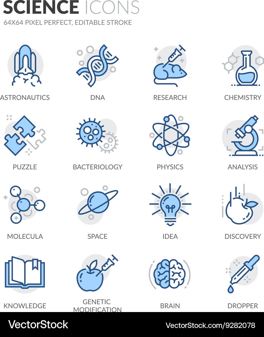 Line science icons Royalty Free Vector Image - VectorStock