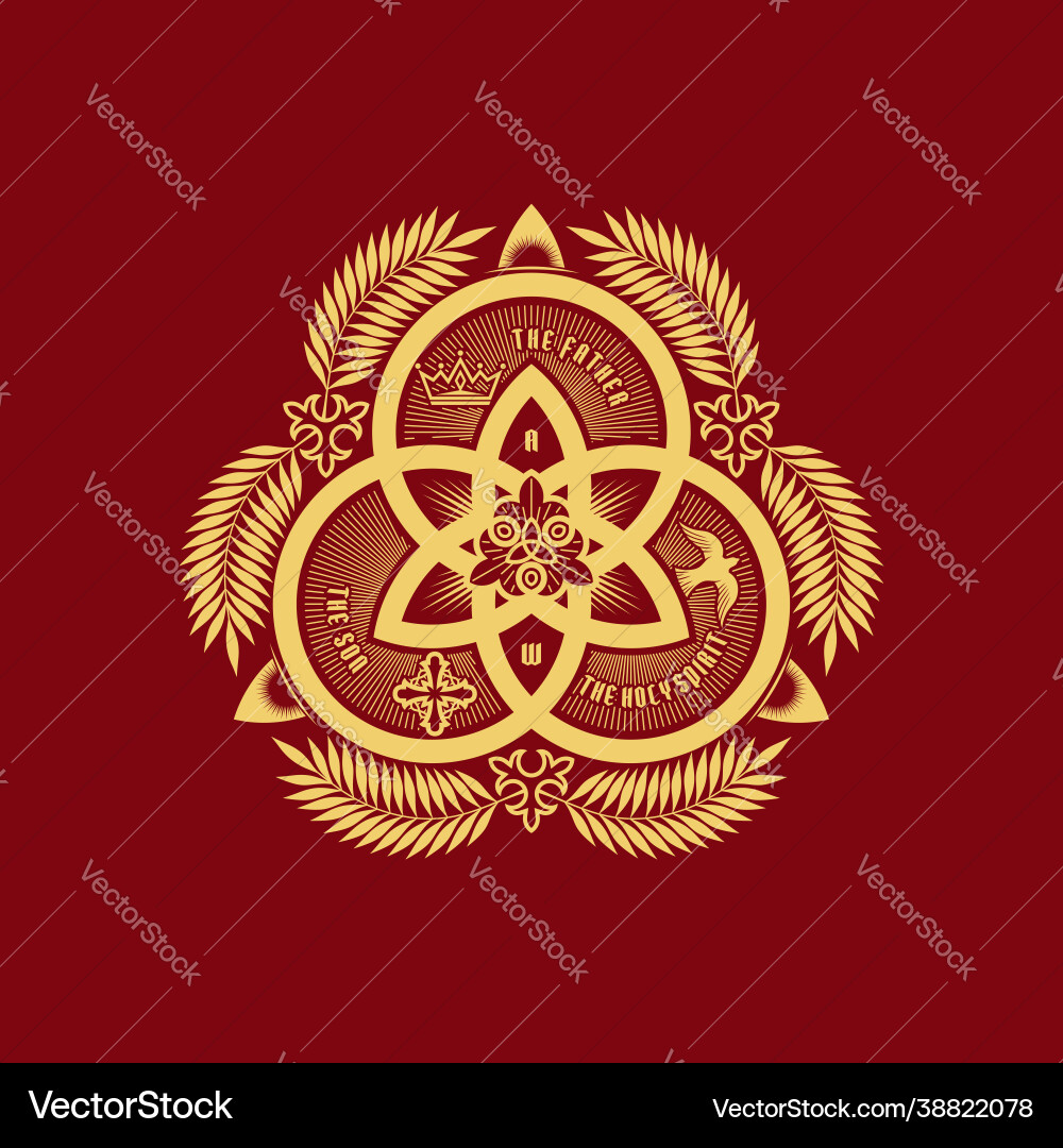 Wunderschöne Dichtung heilige Dreifaltigkeit Vektorbild