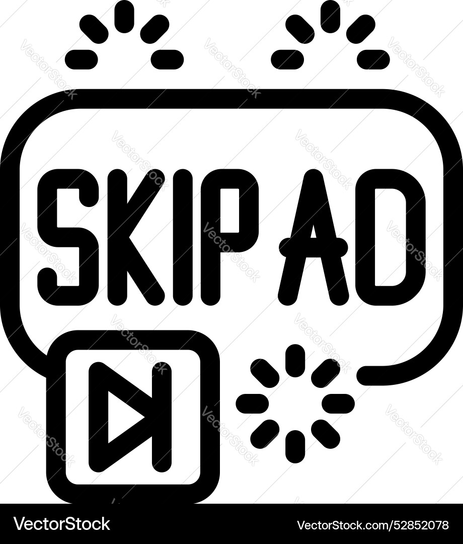 Skip ad button with loading icon for website Vector Image