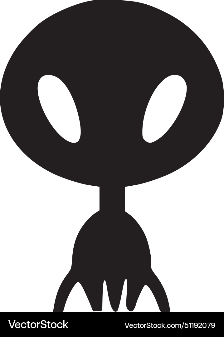 Alien - black and white isolated icon Royalty Free Vector
