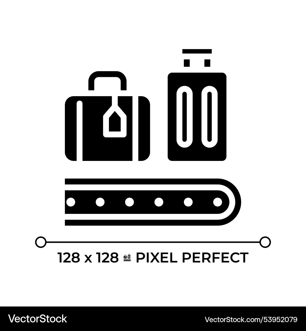 Baggage service black glyph icon Royalty Free Vector Image