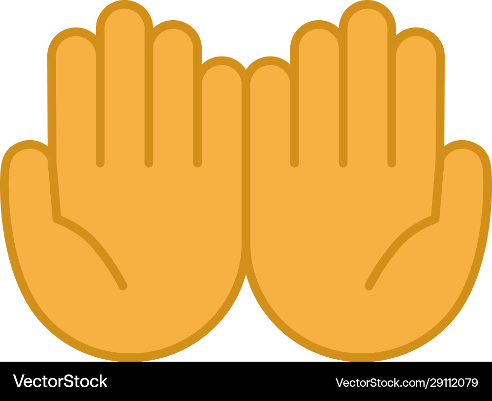 Cupped hands color icon Royalty Free Vector Image