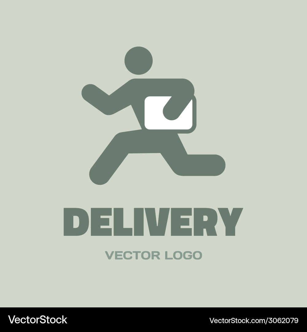 Delivery man - logo concept Royalty Free Vector Image