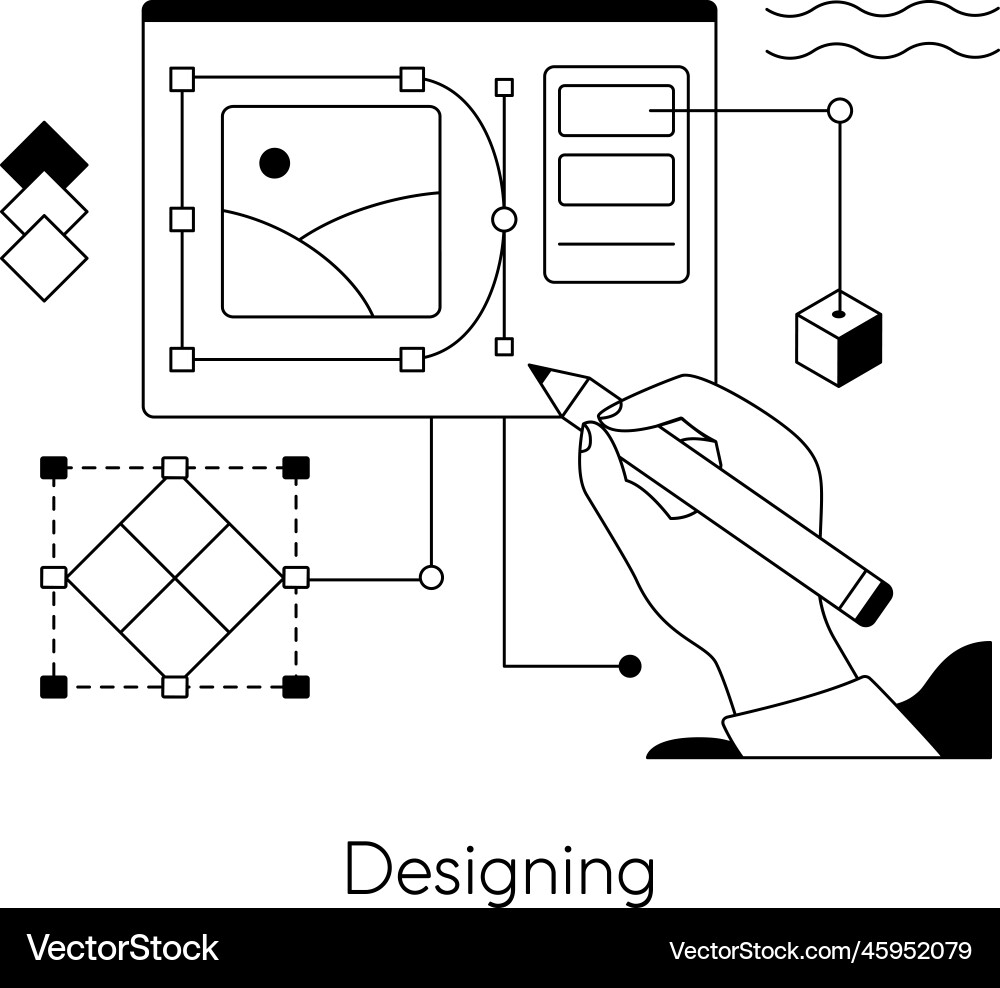 Designing Royalty Free Vector Image - VectorStock