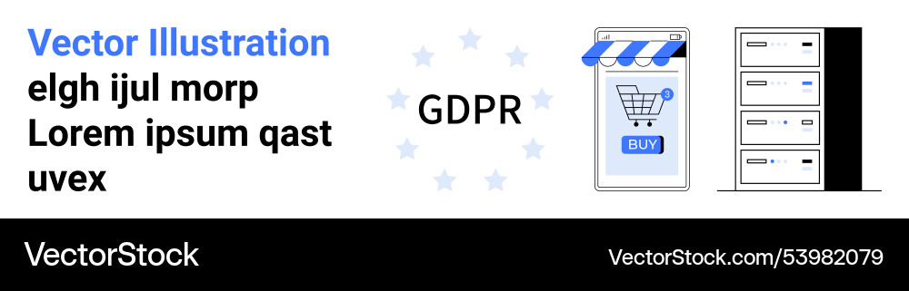 E-commerce data protection and privacy compliance Vector Image