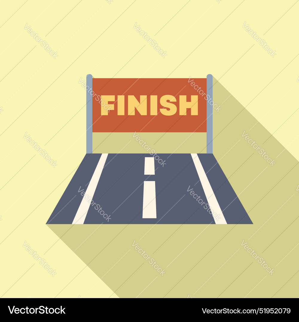 Empty road leading to finish line banner Vector Image
