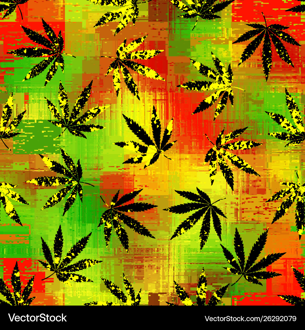 Hemp & Rastafarian Pattern Royalty Free Vector Image
