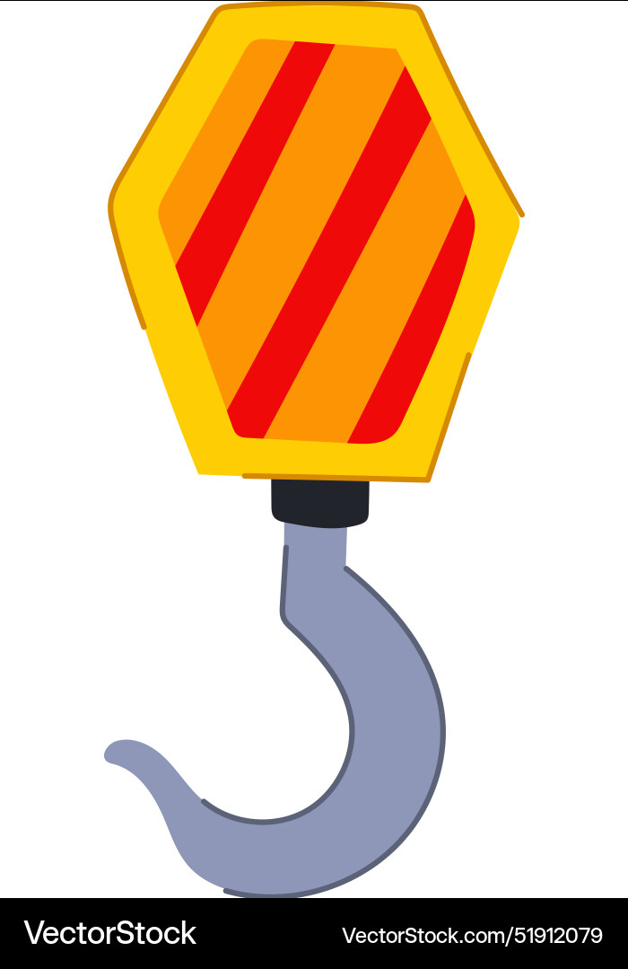 Lifting crane hook cartoon Royalty Free Vector Image