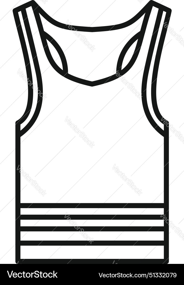 Outline of a tank top Royalty Free Vector Image