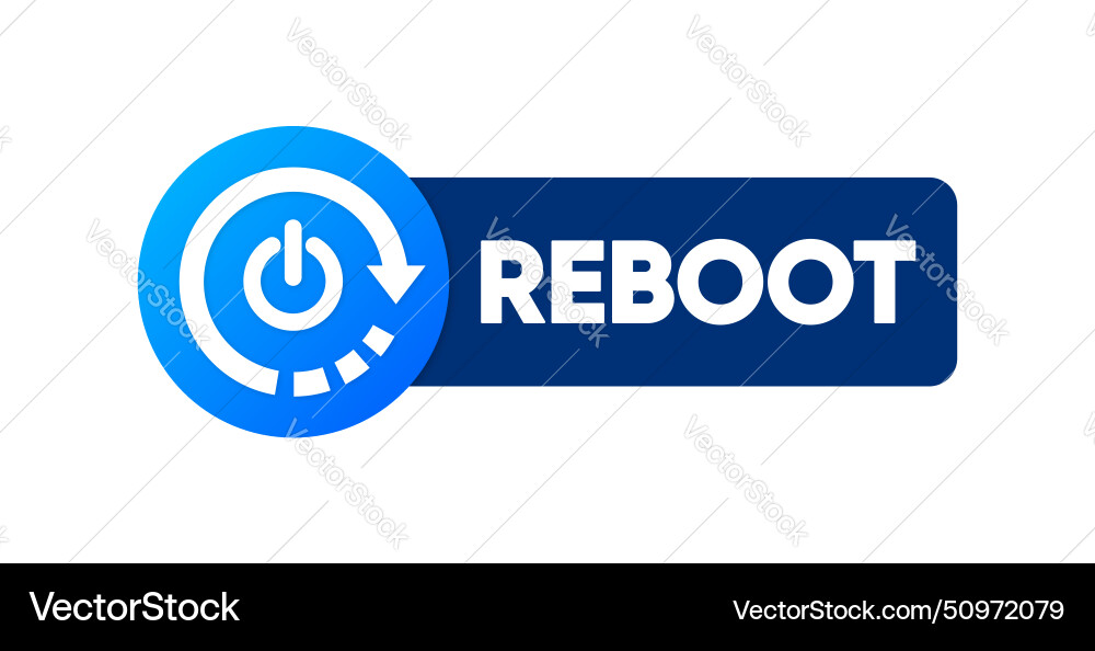 Reboot or restart logo restarting technology Vector Image