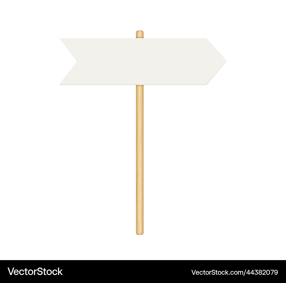 Signboard with wooden pole direction sign post Vector Image