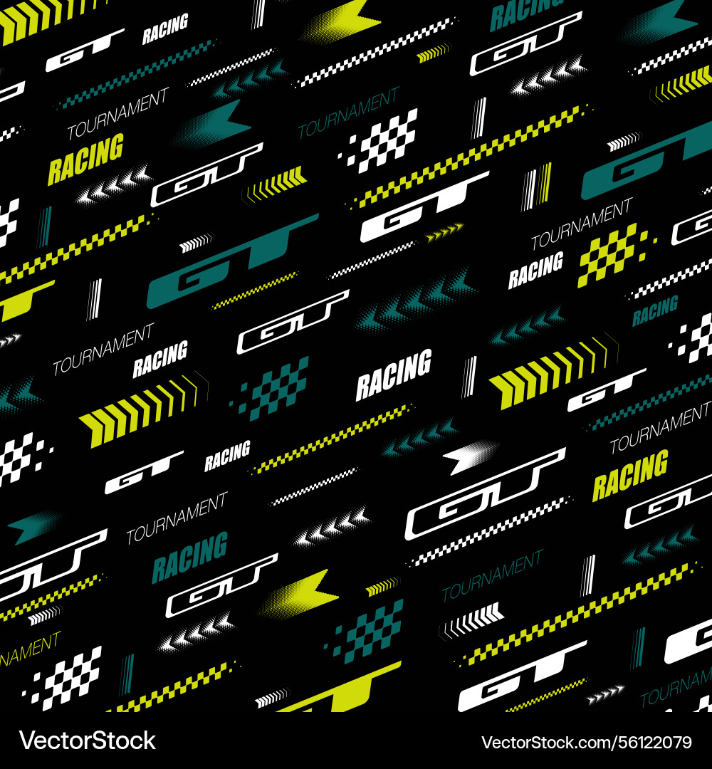 Sport gt race green pattern Royalty Free Vector Image