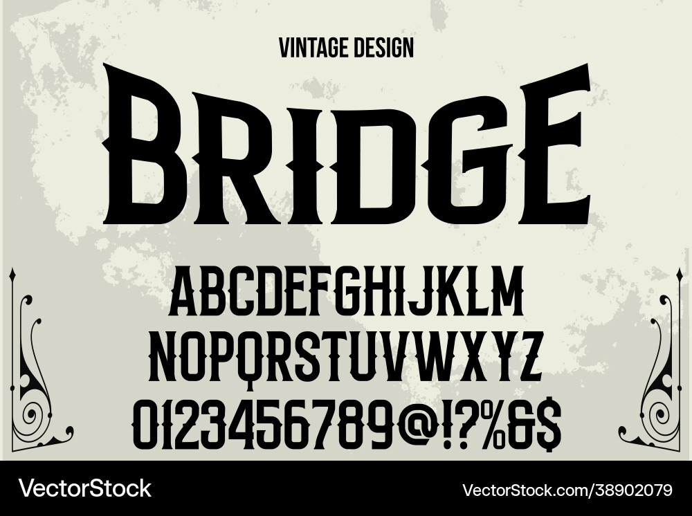 Typography letters and numbers vintage font Vector Image