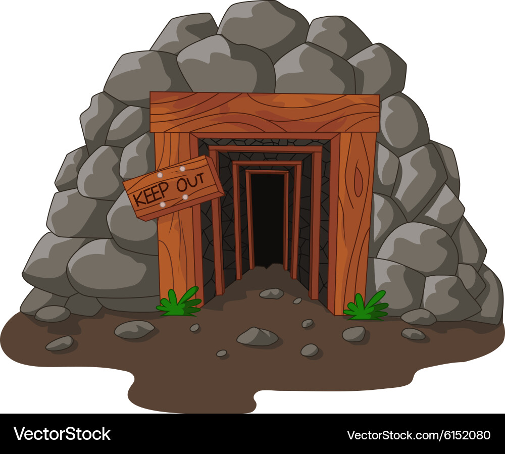 Cartoon mine entrance Royalty Free Vector Image