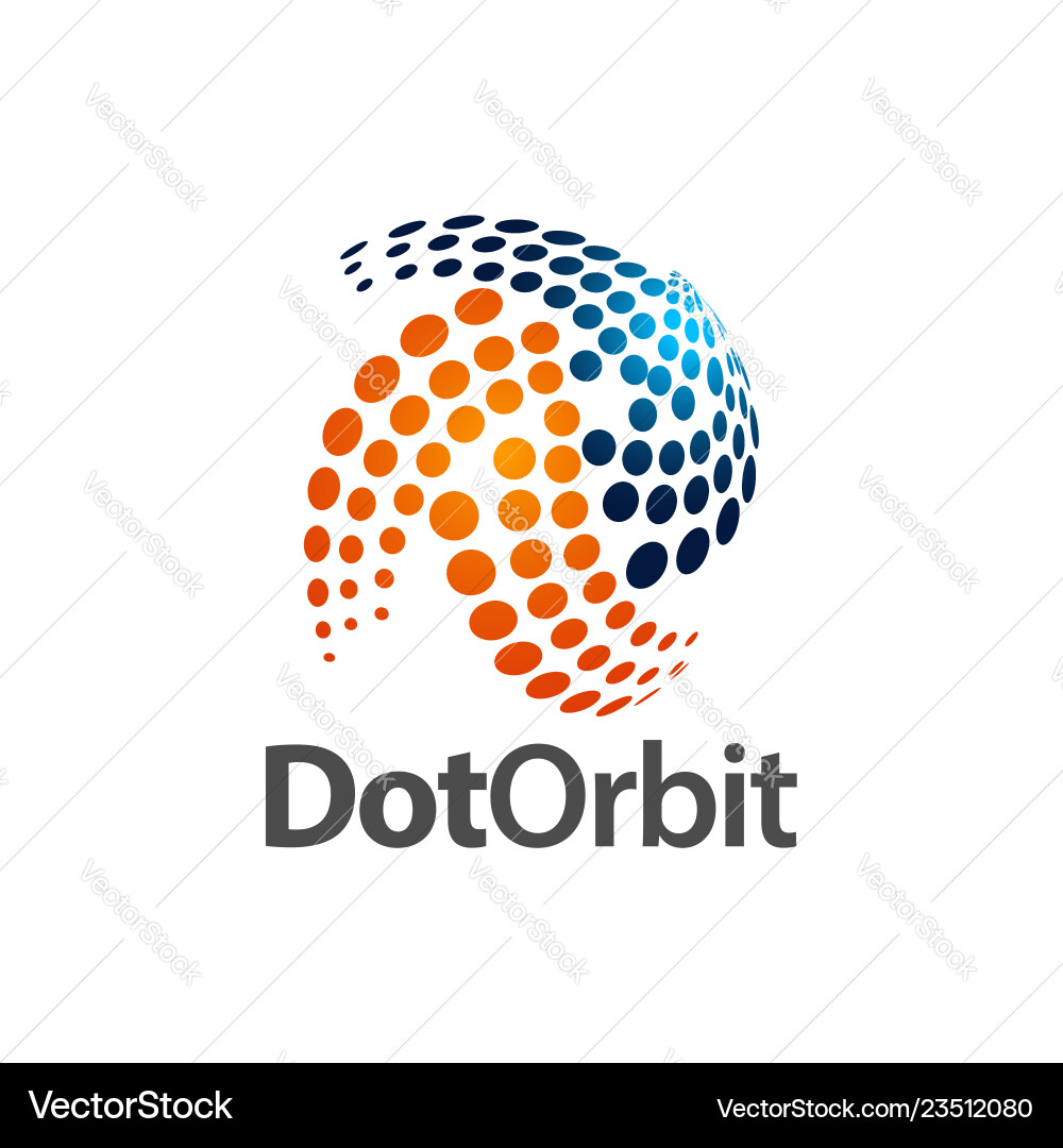 Circular Dot Orbit Logo Royalty Free Vector Image