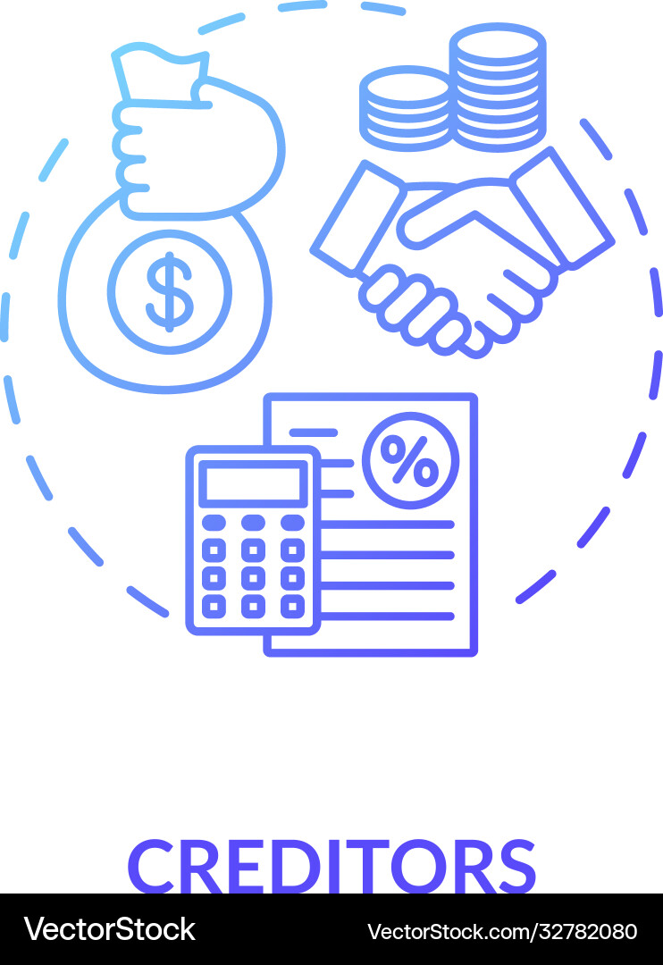 Creditor concept icon Royalty Free Vector Image