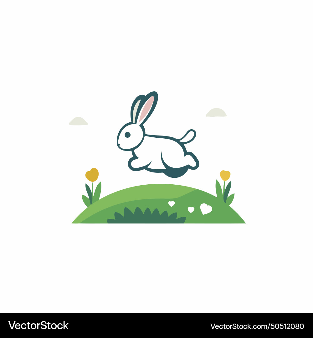 Easter bunny logo icon design Royalty Free Vector Image
