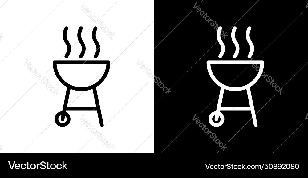 Grill icon set bbq symbol barbecue roaster sign Vector Image