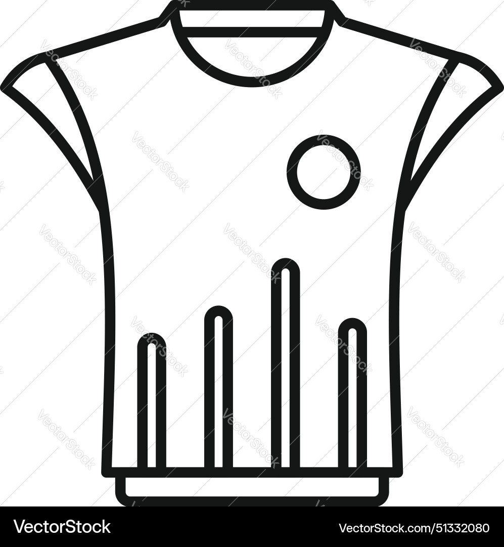 Line art of a casual tshirt Royalty Free Vector Image