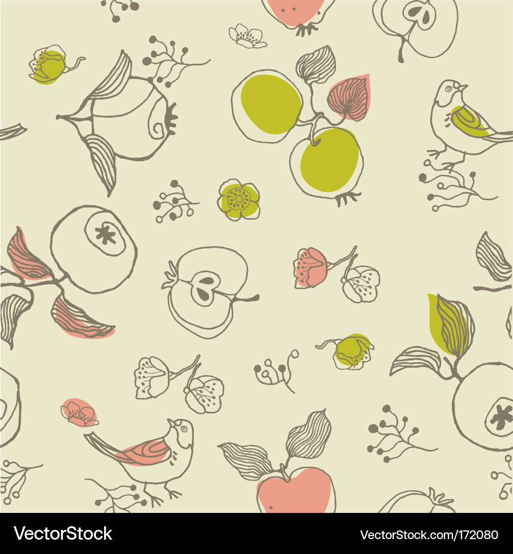 Nature seamless pattern Royalty Free Vector Image