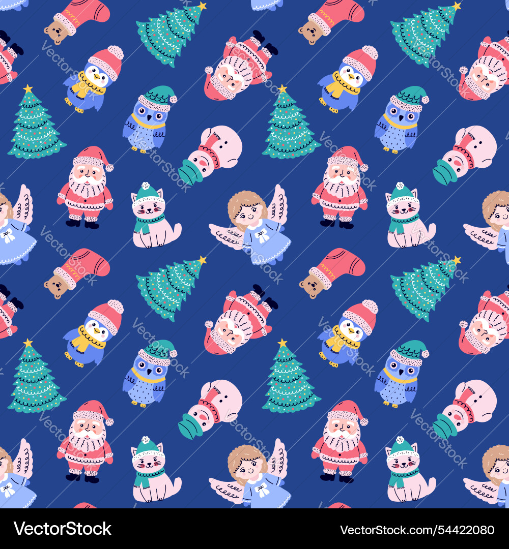 Seamless christmas-themed pattern Royalty Free Vector Image
