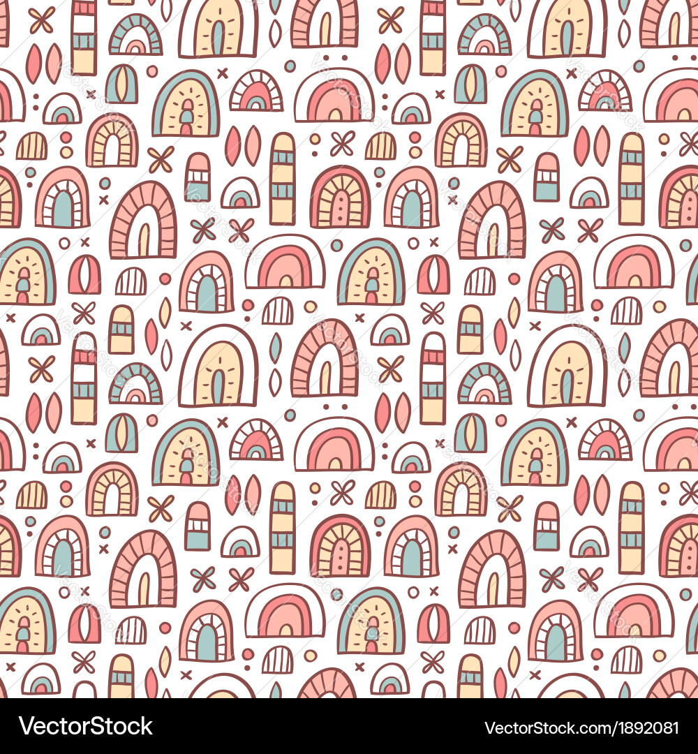 Cute Pastel Shapes Pattern Royalty Free Vector Image