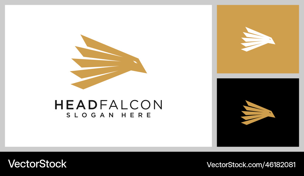 Falcon head logo design template Royalty Free Vector Image