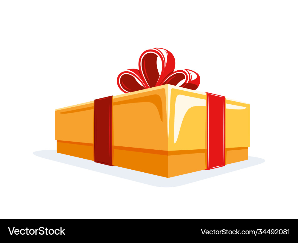 Gift box in flat style isolated on white Vector Image