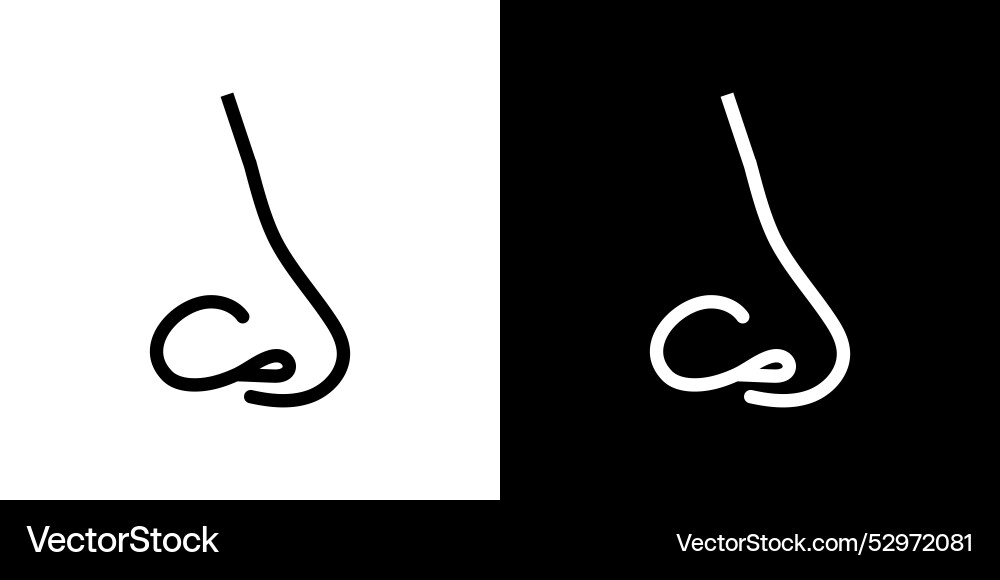 Human nose icon flat line symbol set Royalty Free Vector