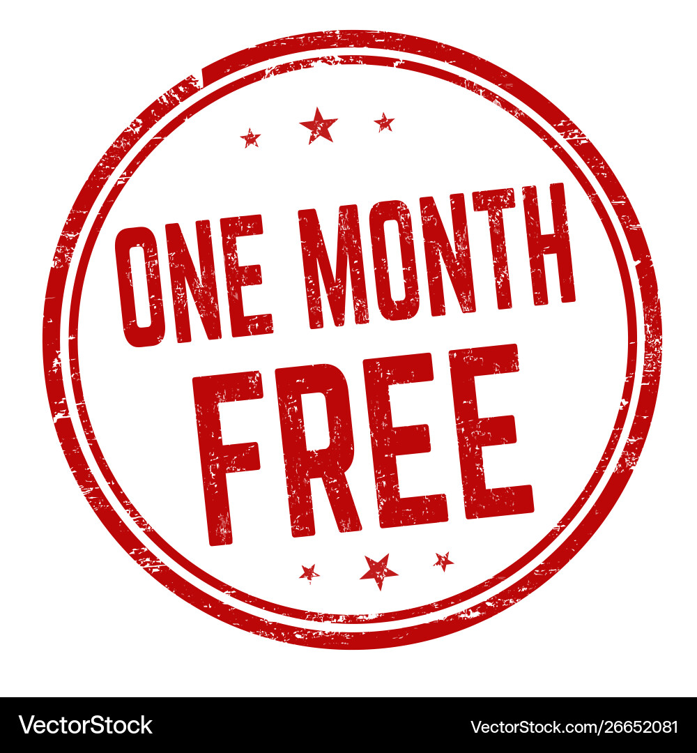One month free sign or stamp Royalty Free Vector Image