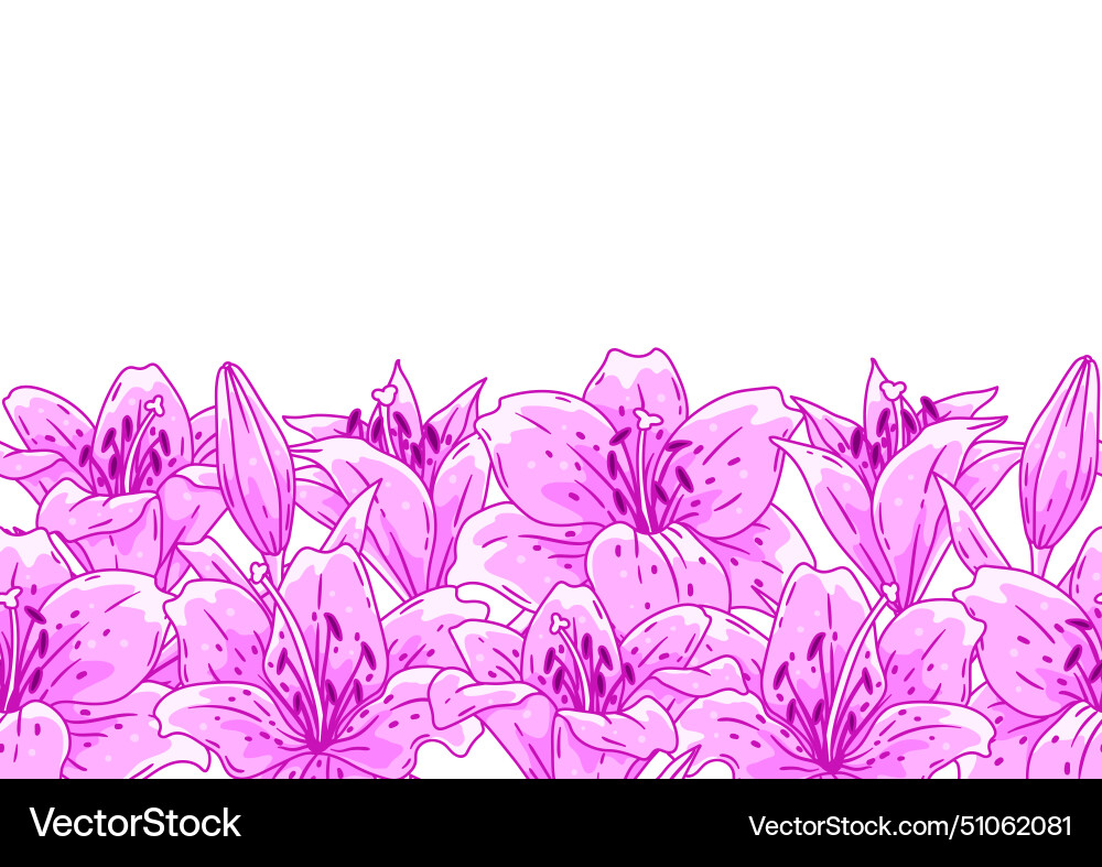 Pattern with lilies flowers beautiful decorative Vector Image