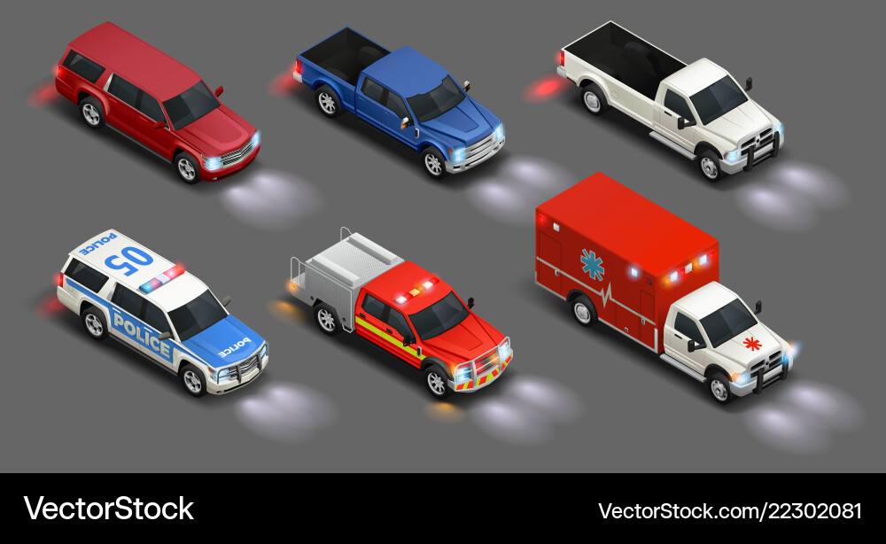 Transportation vehicles realistic set Royalty Free Vector